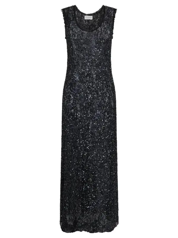 P.a.r.o.s.h Embellished Sleeveless Maxi Dress - Black