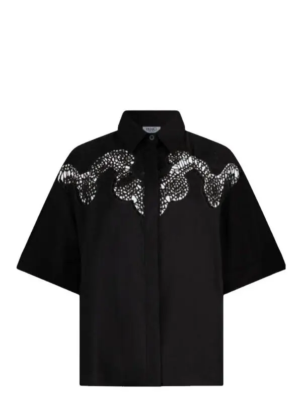 Liu Jo Embroidered Openwork Shirt - Black