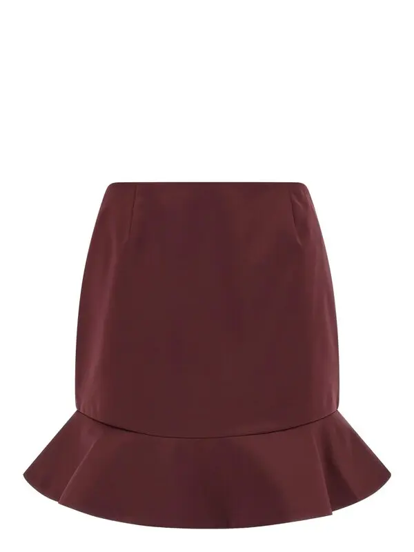 ROTATE BY BIRGER CHRISTENSEN Flounced Mini Skirt - Bordeaux