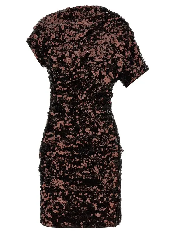 GANNI Sequin Embellished Mini Dress - Brown