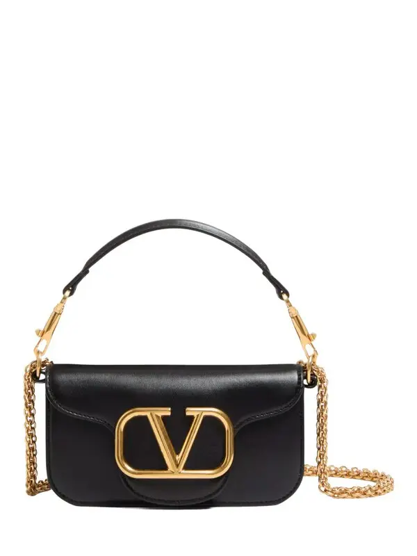 Valentino Garavani Locò Small Shoulder Bag In Calfskin - Black