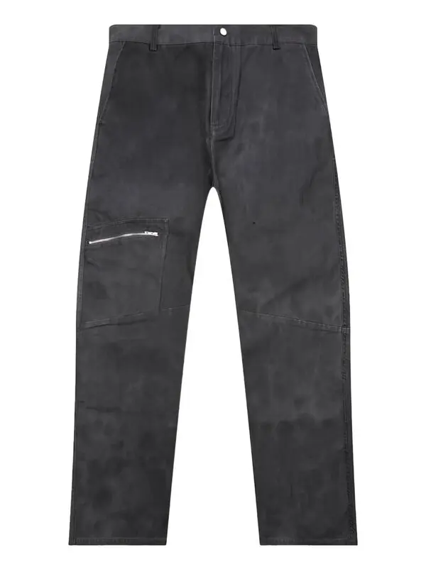 REPRESENT Zip-detailed Washed Trousers - Black