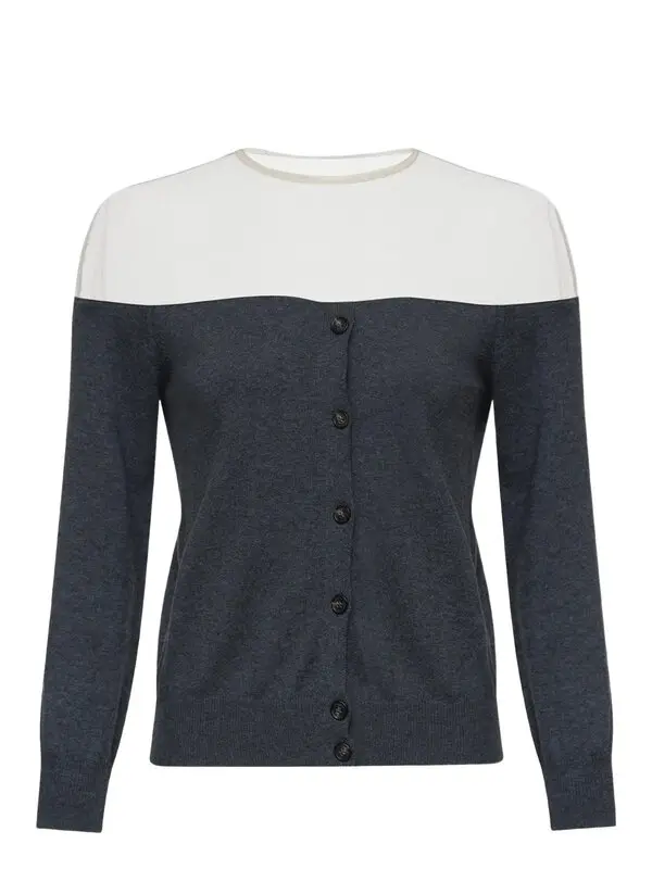MAISON MARGIELA Sheer-panel Buttoned Cardigan - Grey