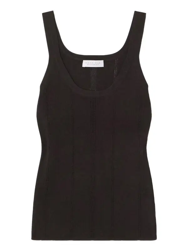 Gabriela Hearst Lucy Pointelle-knit Wool Tank Top - Chocolate-colored