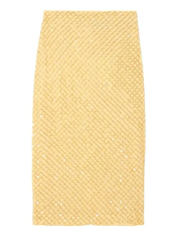 Veronica Beard Embellished Midi Skirt With Slit - Saffron