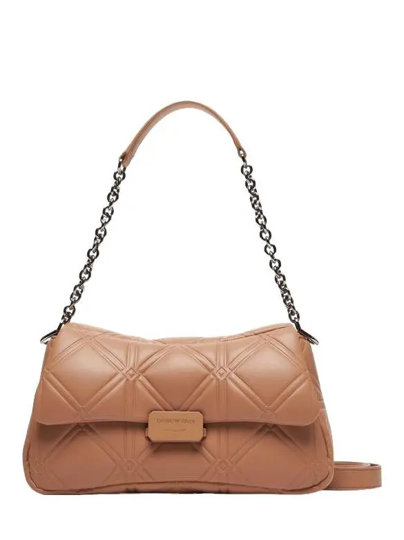 Emporio Armani Quilted Flap Shoulder Bag - Brown