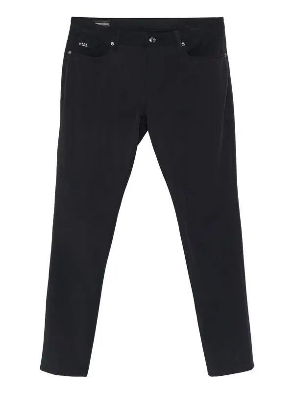 Emporio Armani Logo Plaque Tailored Trousers - Black