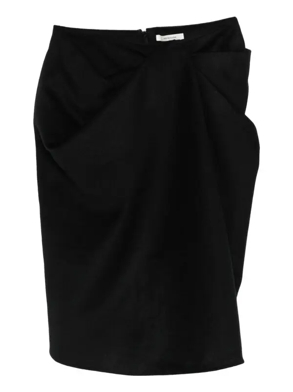 ENTIRE STUDIOS Asymmetric Skirt With Concealed Zip - Black