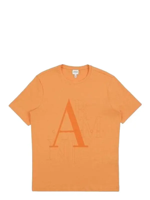 Emporio Armani Printed Round-necked T-shirt - Orange