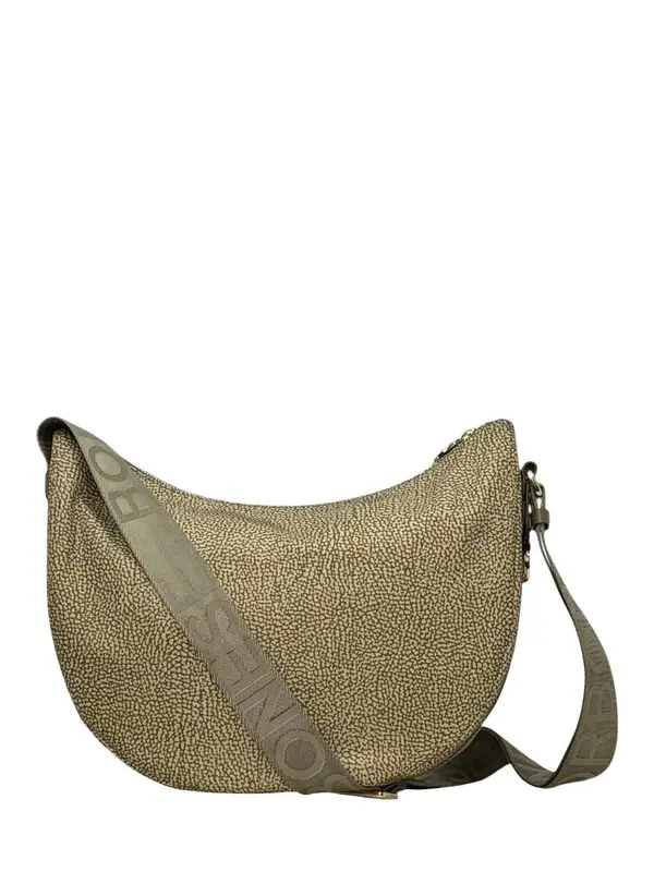 Borbonese Middle Luna Printed Shoulder Bag - Olive Green