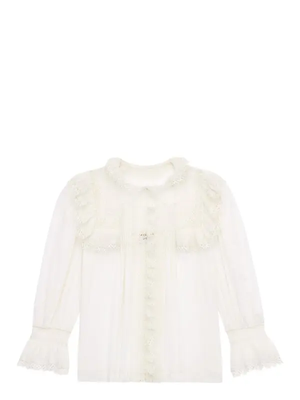 Saint Laurent Embroidered Lace Shirt - Off-white