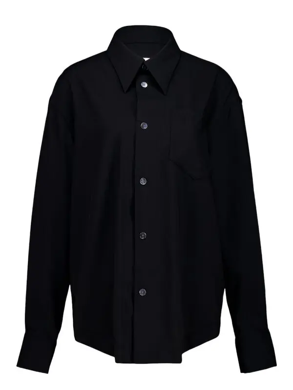 Ami Oversized Sharp-collar Shirt - Black