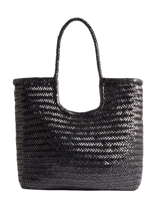 Dragon Diffusion Ns Diagonal Triple Jump Handwoven Tote Bag - Black