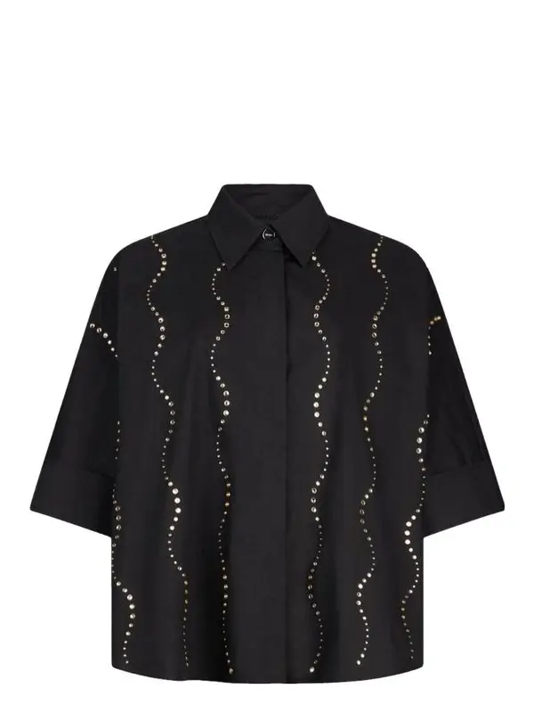 Liu Jo Bejeweled Appliqué Shirt - Black