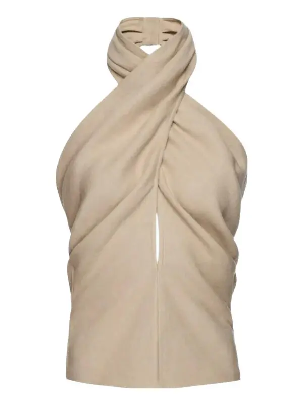 Magda Butrym Cut-out Halterneck Blouse - Beige