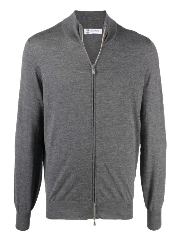 Brunello Cucinelli High-neck Zip-up Jacket - Gray