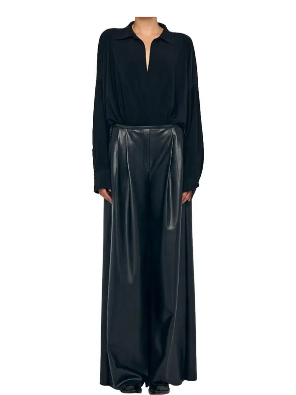 Norma Kamali V-neck Bodysuit Top - Black