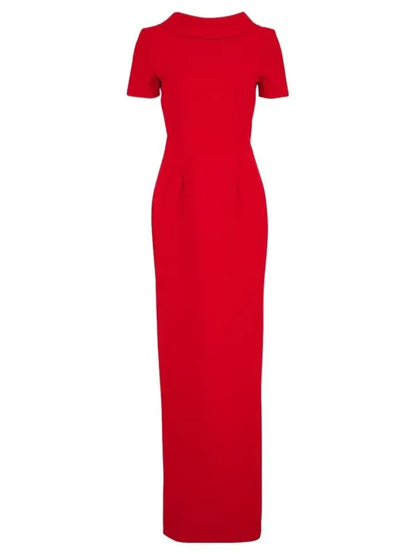 Roland Mouret Crepe Gown With Slit Detail - Red