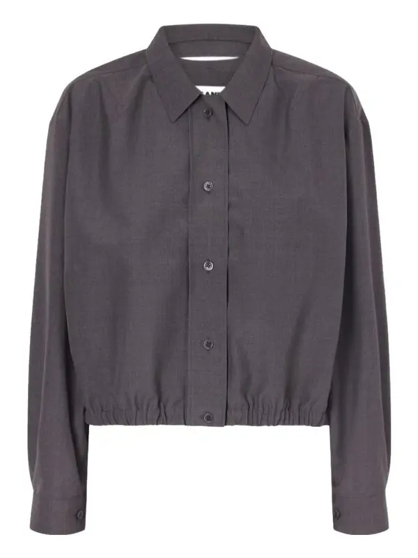 JIL SANDER Long Sleeve Shirt With Elastic Hem - Black