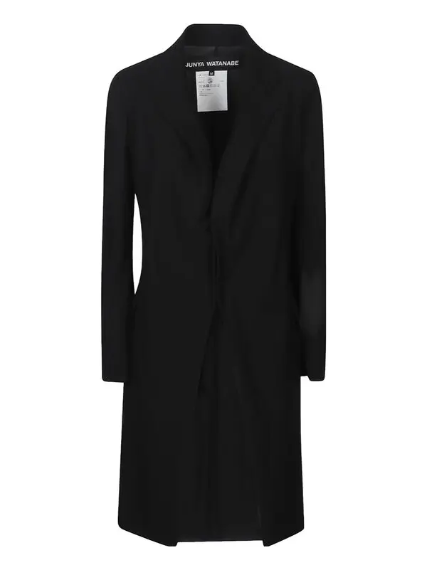 Junya Watanabe Long-sleeved V-neck Coat - Black