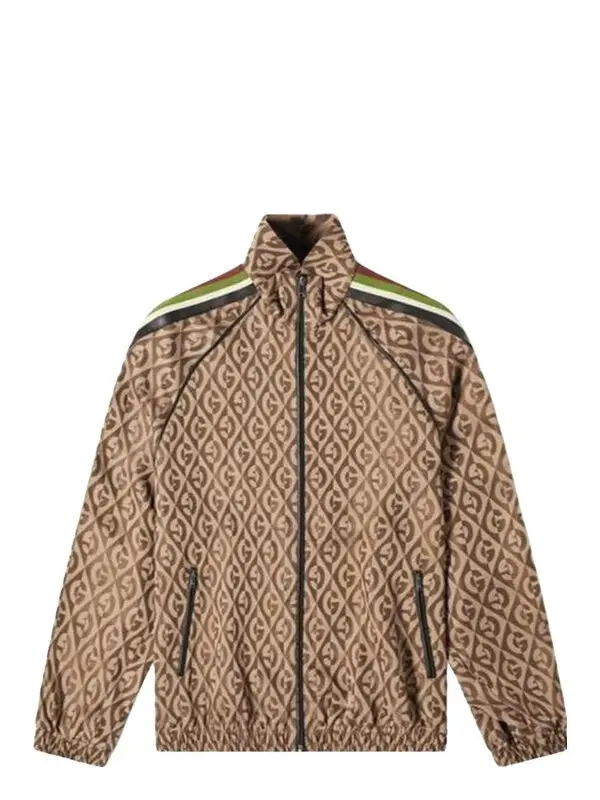 Gucci Gg Jacquard Zip Jacket - Brown