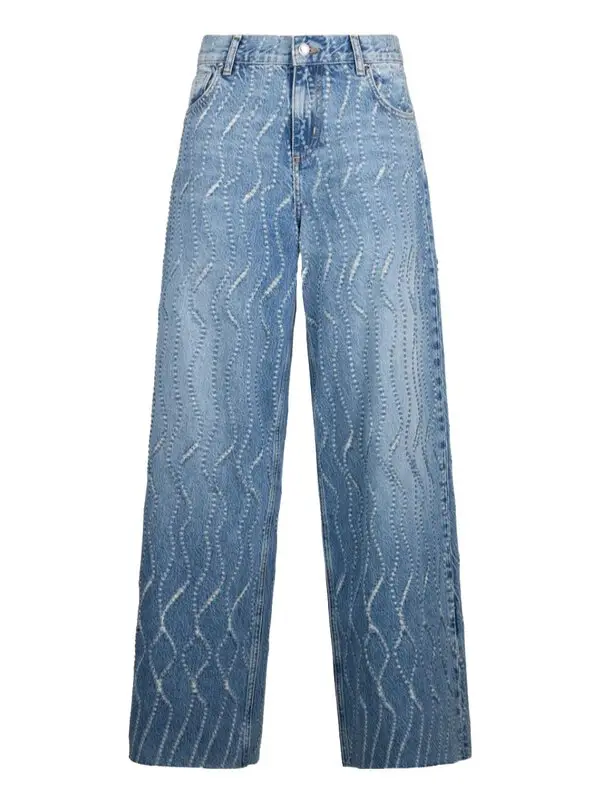 Liu Jo Laser-etched Detail Flared Jeans - Moderate Water Wash