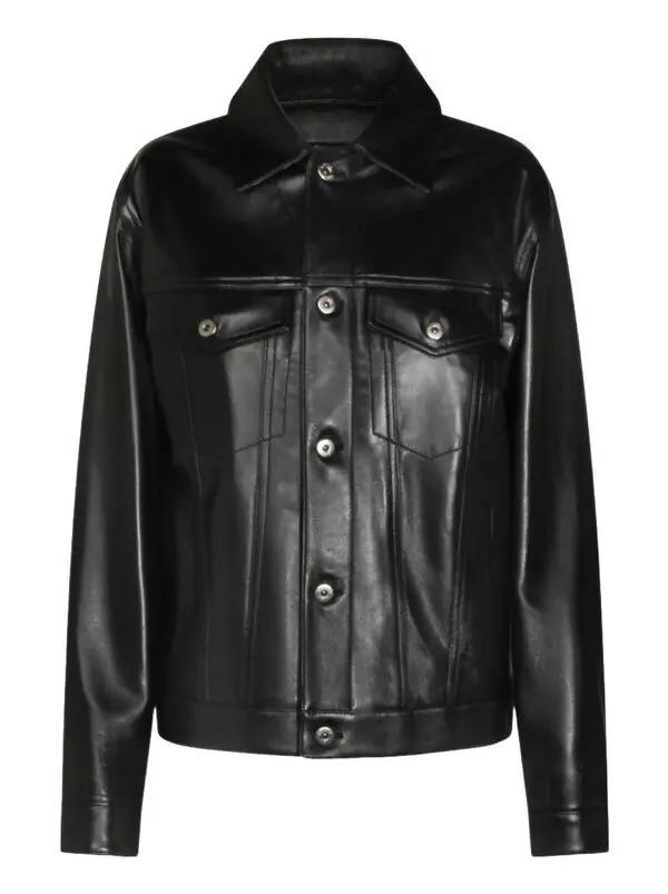 Bottega Veneta Long-sleeve Leather Jacket - Black