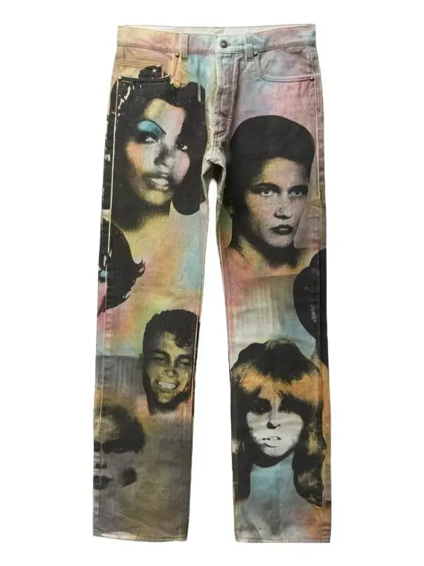 Versace Printed Straight Leg Jeans - Black
