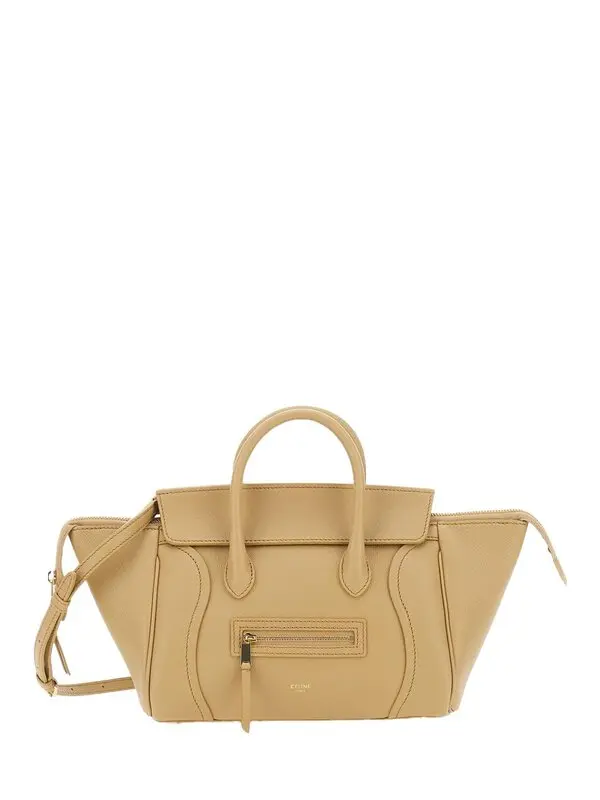 Celine Grained Calfskin Little Luggage Bag - Nude