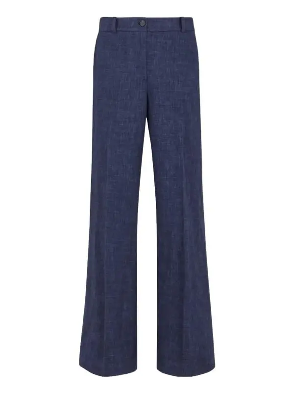 P.a.r.o.s.h Wide Leg Button Trousers - Blue