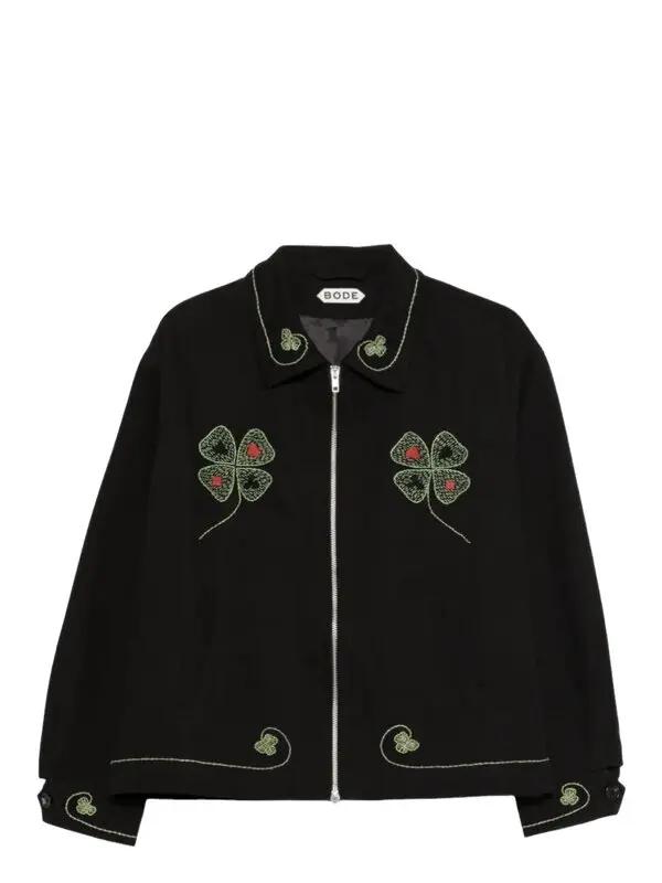 BODE Lucky Draw Embroidered Zip-up Jacket - Black