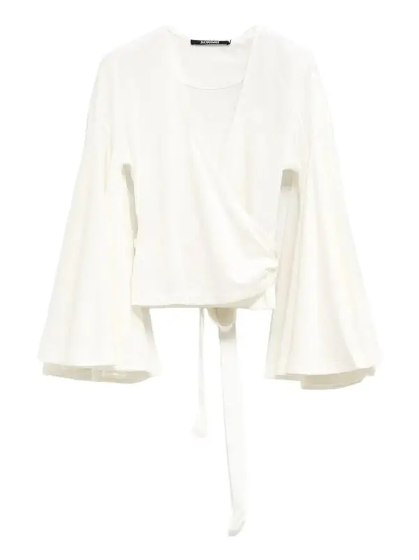 Jacquemus Long-sleeved Tie Blouse - White