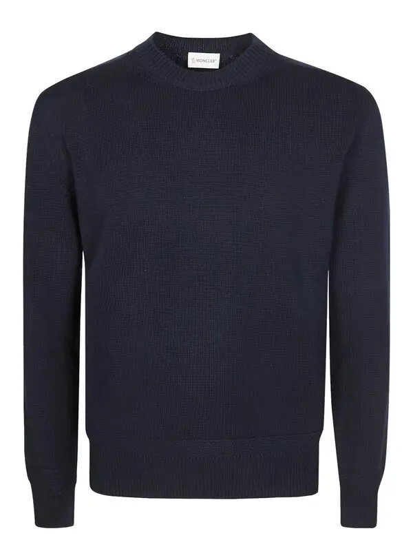 Moncler Long Sleeve Round Neck Sweater - Blue