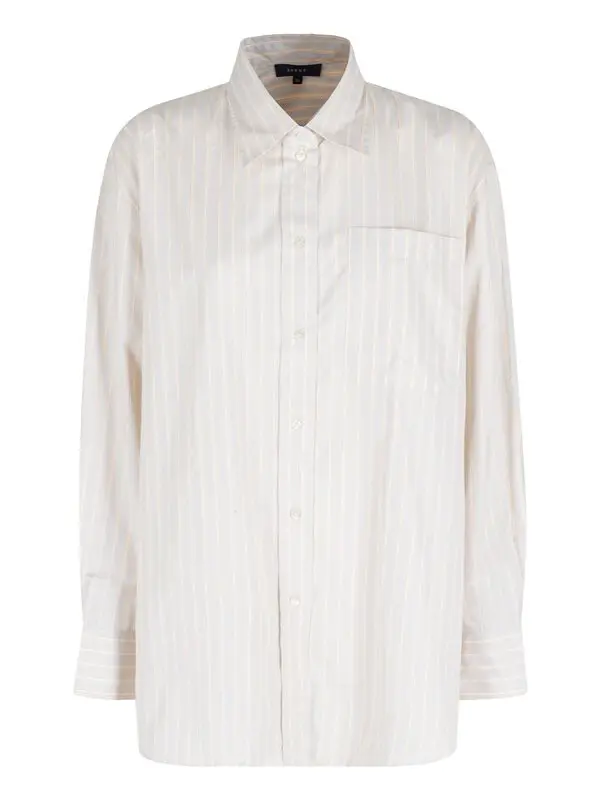Soeur Carlotta Striped Oversized Shirt - White