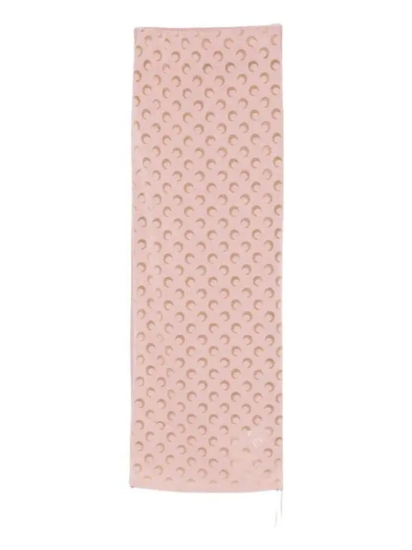 MARINE SERRE Moon-print Knitted Skirt - Pink