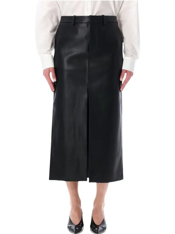 THE FRANKIE SHOP Belt Loop Midi Skirt - Black