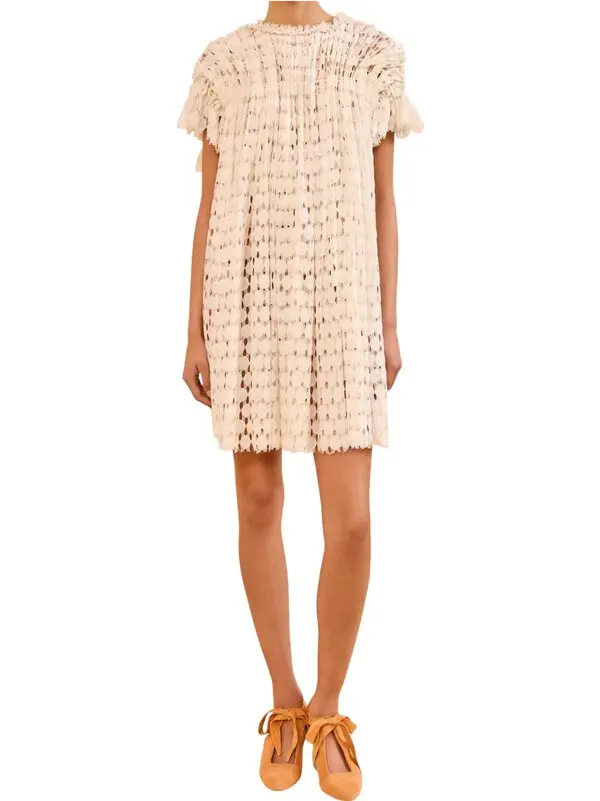 Ulla Johnson Layla Lace Mini Dress - Chalk White