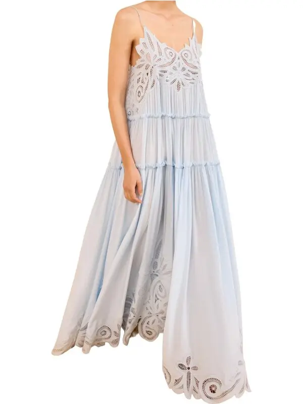 Ulla Johnson Filippa Lace Applique Gown - Blue