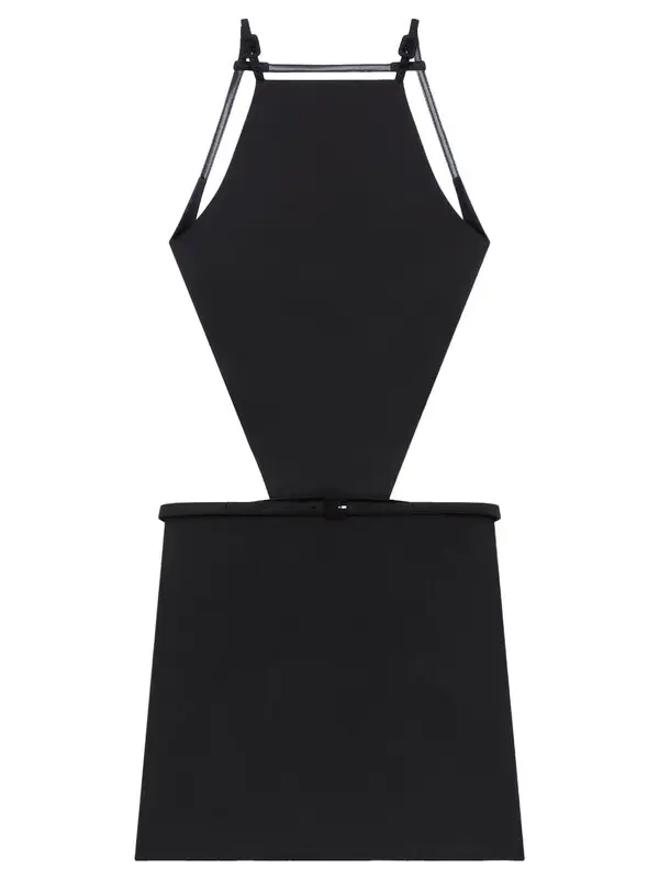 COURREGES V-line Cut-out Mini Dress - Black