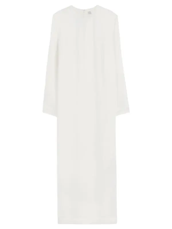 TOTEME Satin Midi Dress With Back Slit - White