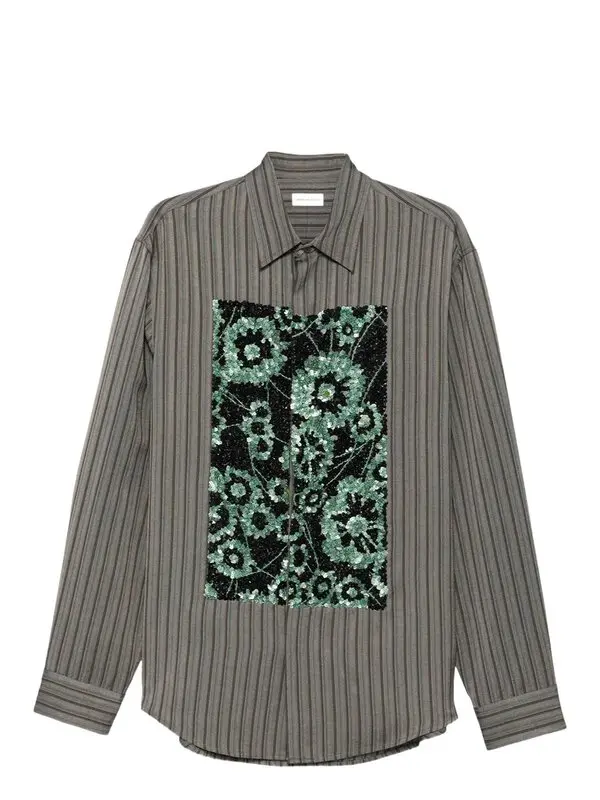 Dries Van Noten Long Sleeve Shirt - Gray