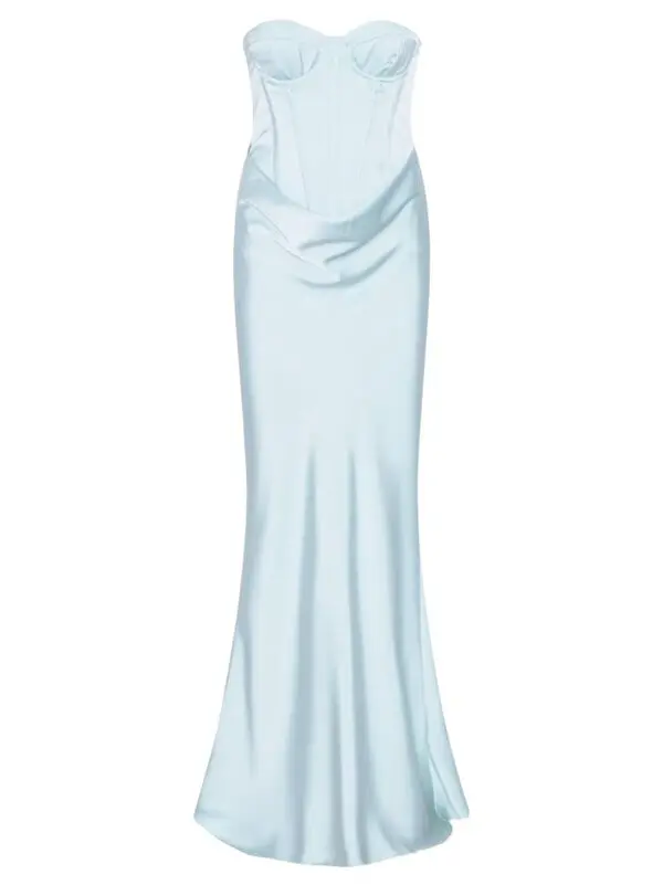 ROTATE BY BIRGER CHRISTENSEN Satin Corset Maxi Dress - No