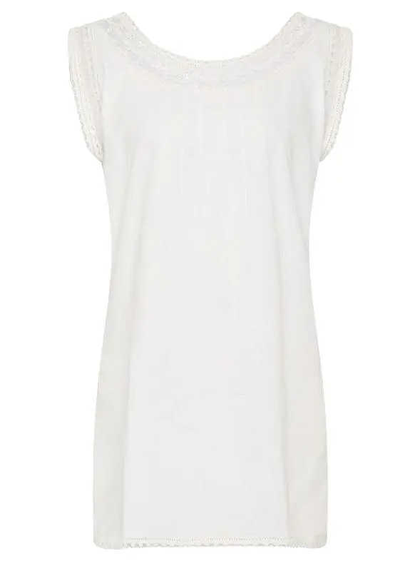 Posse Danielle Lace-trimmed Cotton Mini Dress - White