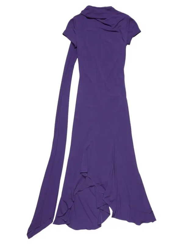 Acne Studios Draped Scarf Jersey Dress - Purple