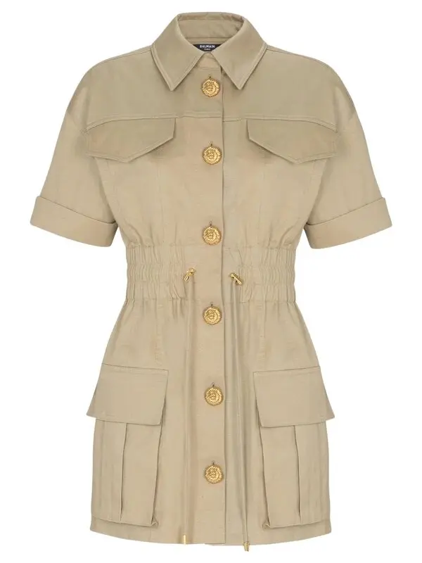 Balmain Short Sleeve Sahara Dress - Brown