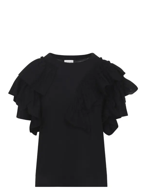Dries Van Noten Ruffled Crewneck T-shirt - Black