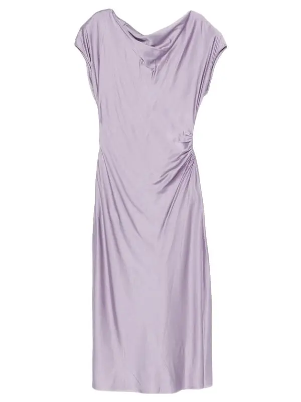 Liu Jo Cowl Neck Draped Midi Dress - Purple
