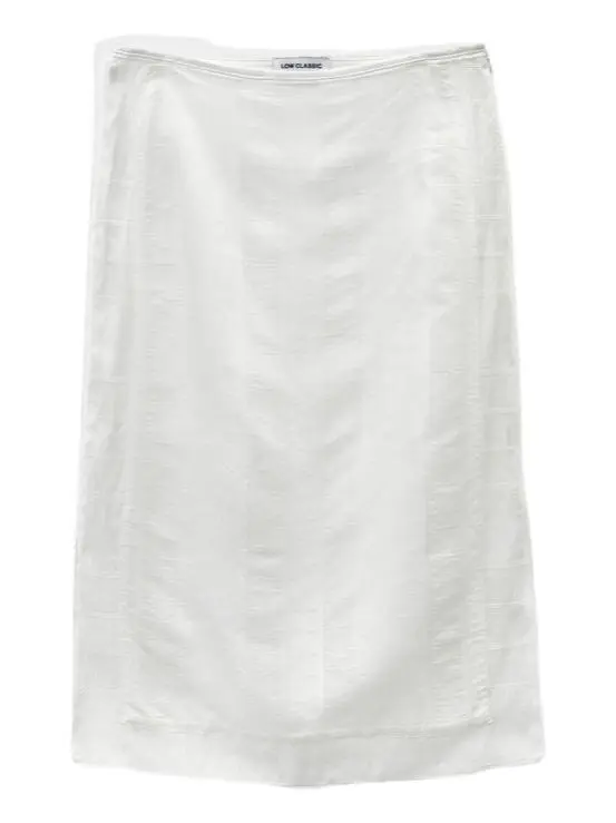 LOW CLASSIC H-line Lace Midi Skirt - White