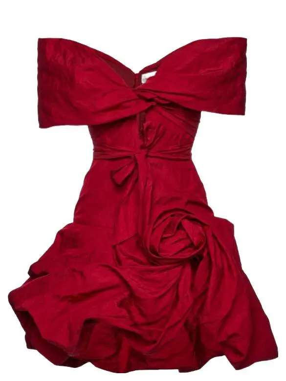 Magda Butrym Draped Shawl-collar Midi Dress - Red