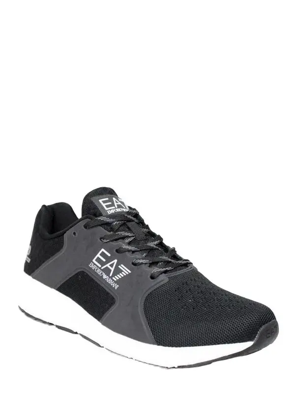 EA7 Logo Detail Lace-up Athletic Sneakers - Black